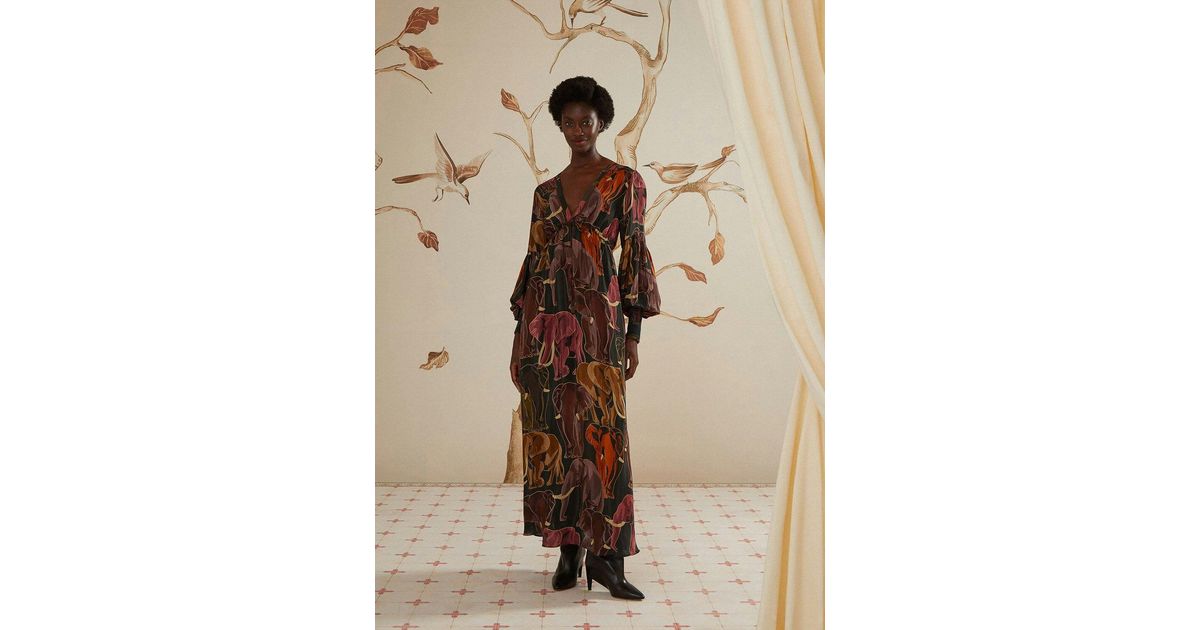 FARM Rio Elephants Maxi Dress in Natural | Lyst