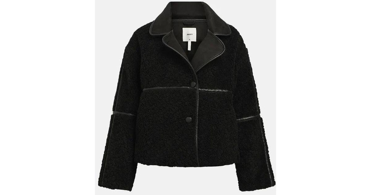Object Objrina Teddy Jacket in Black | Lyst