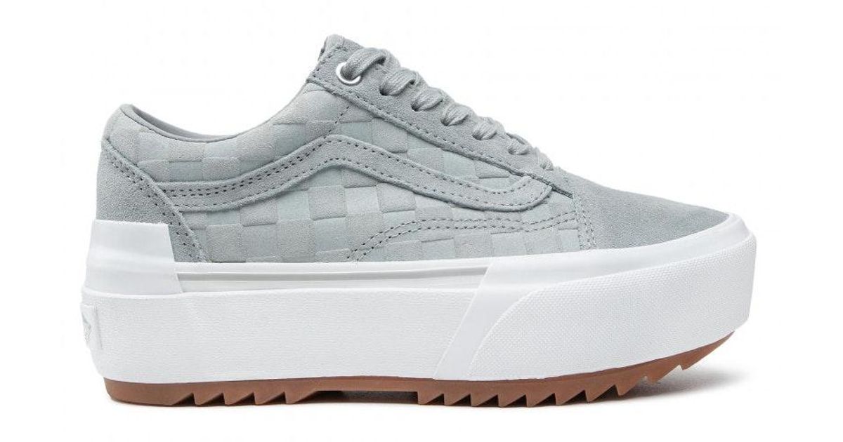 Vans Ua Old Skool Stacked Emboss Check & True in Gray for Men | Lyst