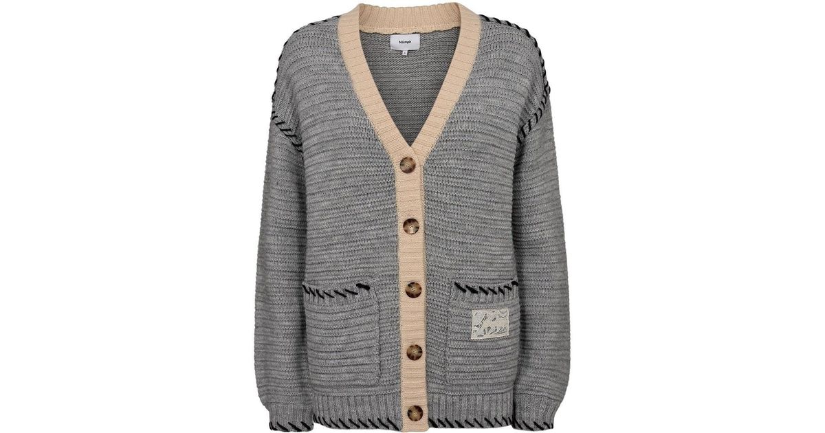 Numph Nutria Cardigan in Gray | Lyst