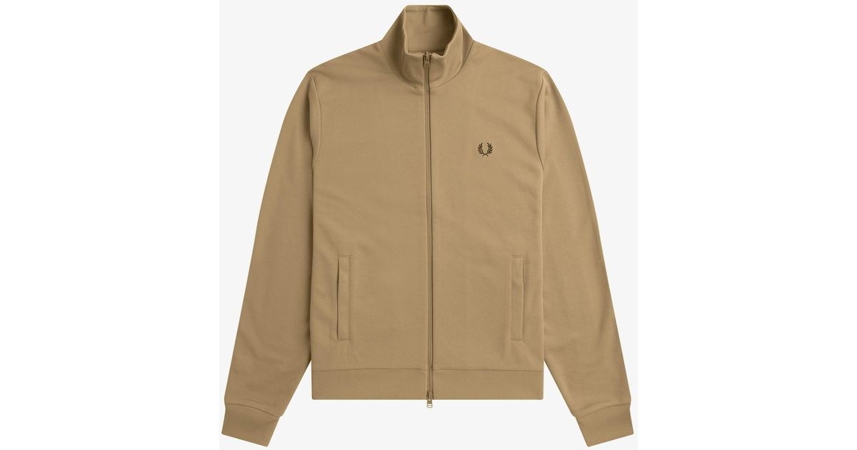 Fred Perry J7826 Tape Detail Track Jacket Warm in Natural for Men | Lyst