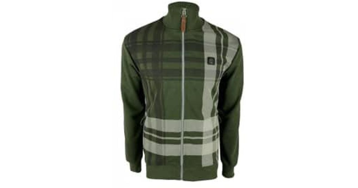 Trojan Oversize Check Track Top Army Tr/8902 in Green for Men | Lyst