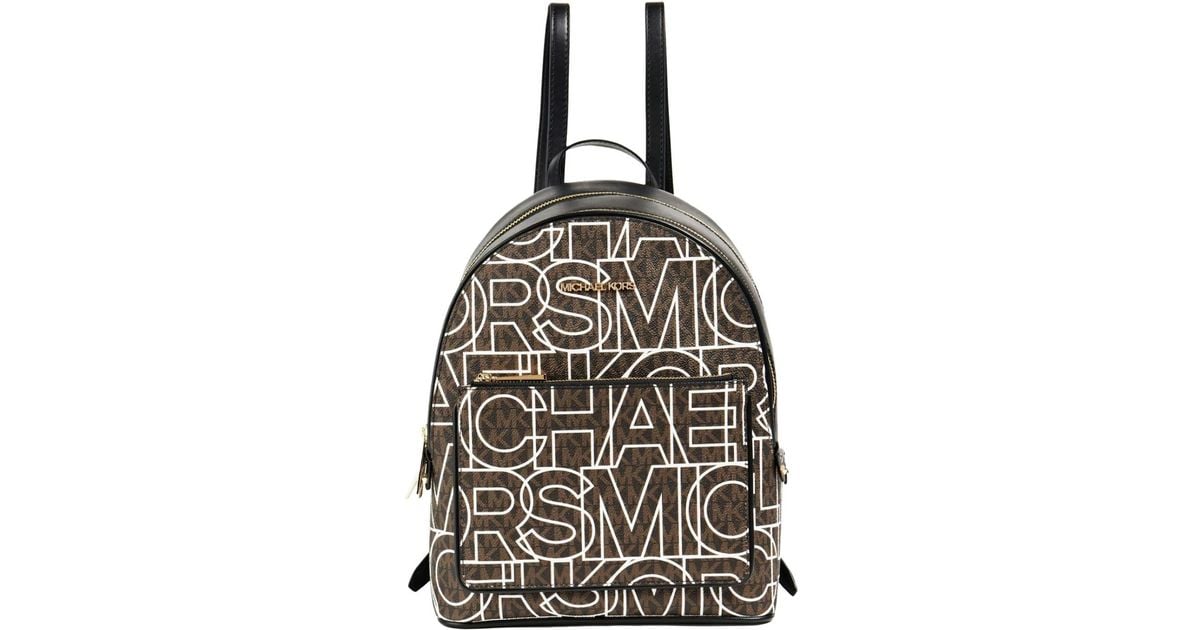 Michael Kors Adina Monogram Logo Backpack in Black | Lyst