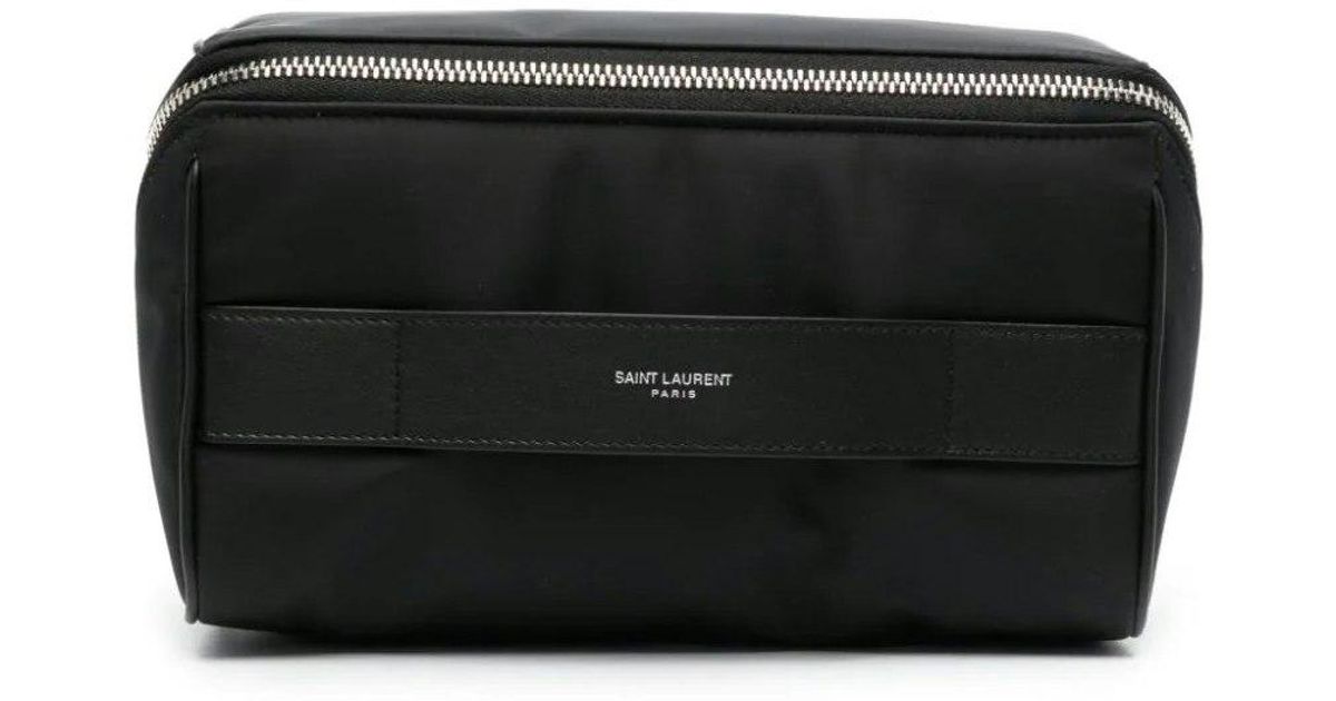 Saint Laurent Ysl Cube Trousse Clutch Bag in Black | Lyst