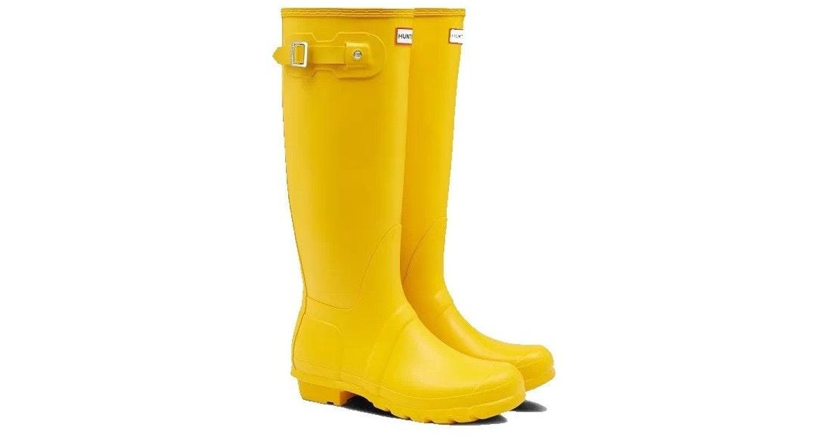 HUNTER Original Tall Wellington Boots in Yellow for Men | Lyst