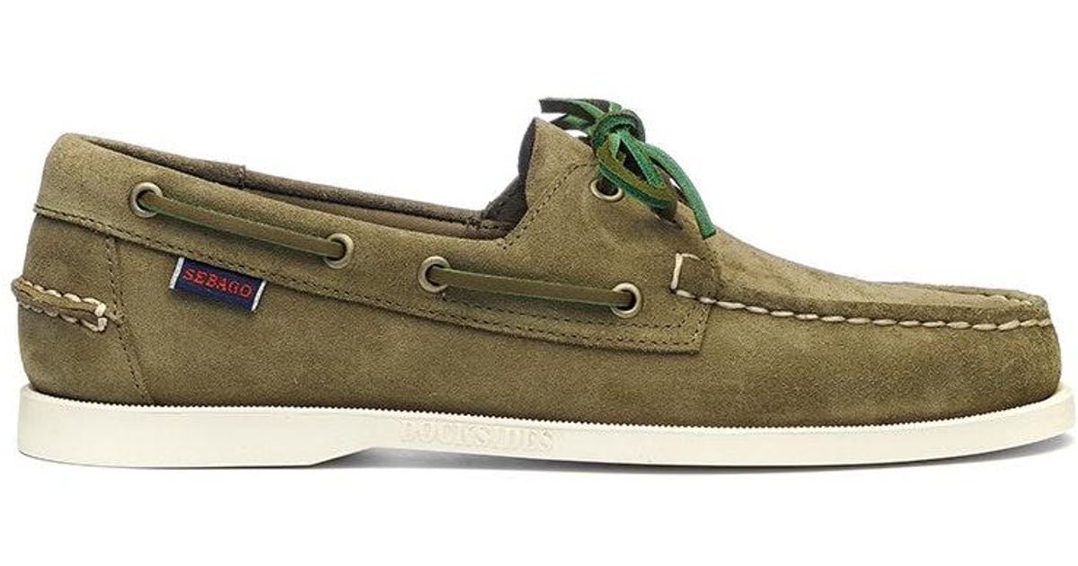 Sebago Docksides Portland Flesh Out Suede in Black for Men | Lyst