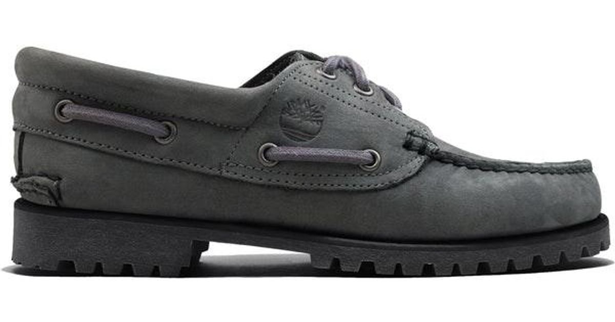 Timberland 3-Eye Lug Handsewn Boat Shoe in Black for Men | Lyst