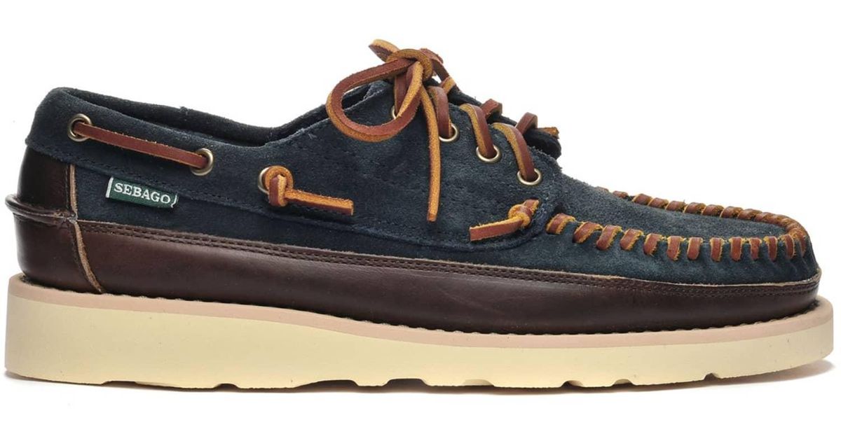 Sebago Keuka Lea Canoe Moc Blue, Navy & Dark Brown for Men | Lyst