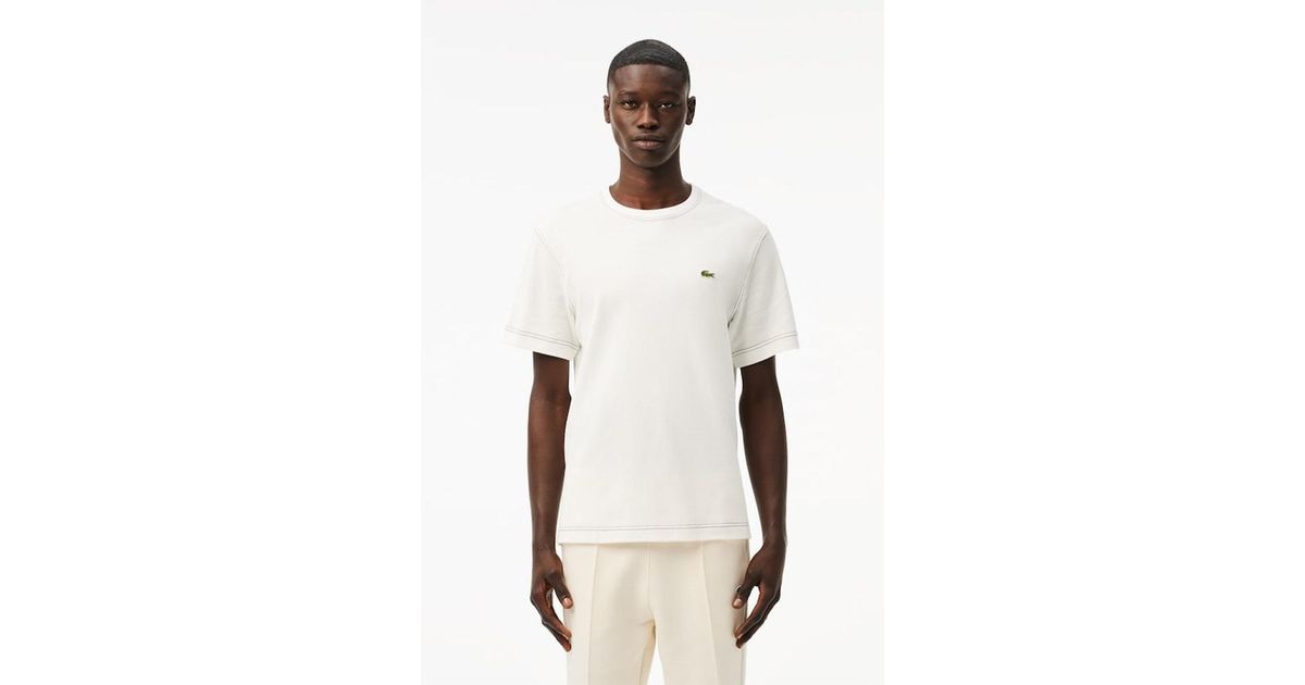 Lacoste Heavy Pique T-Shirt in Natural for Men | Lyst
