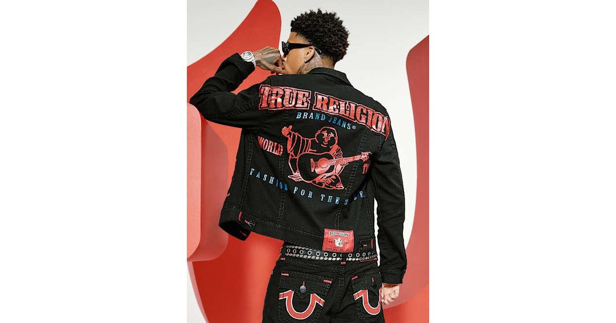 True Religion Jimmy Buddha Logo Super T Jacket in Red for Men | Lyst