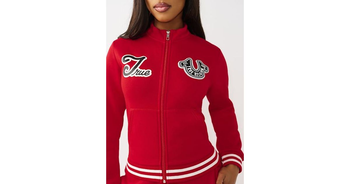 TRUE RELIGION Logo Patch Track Jacket in Red | Lyst