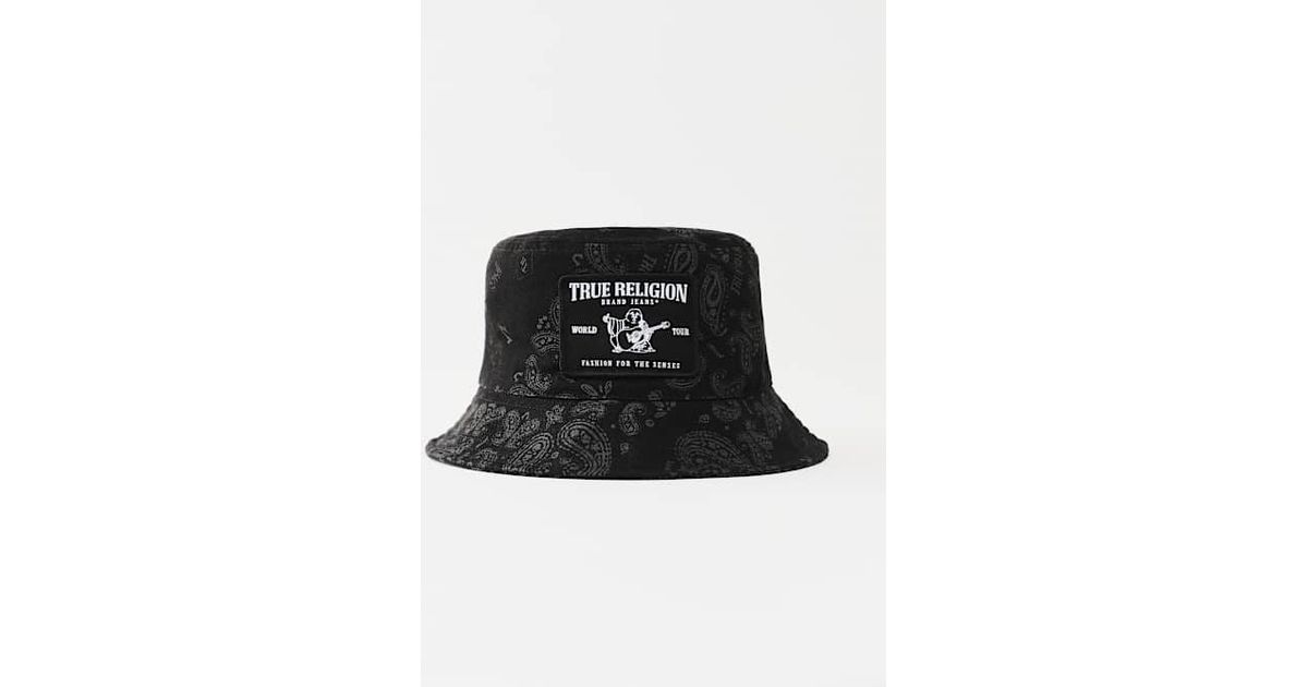 True Religion Paisley Bucket Hat in Black | Lyst