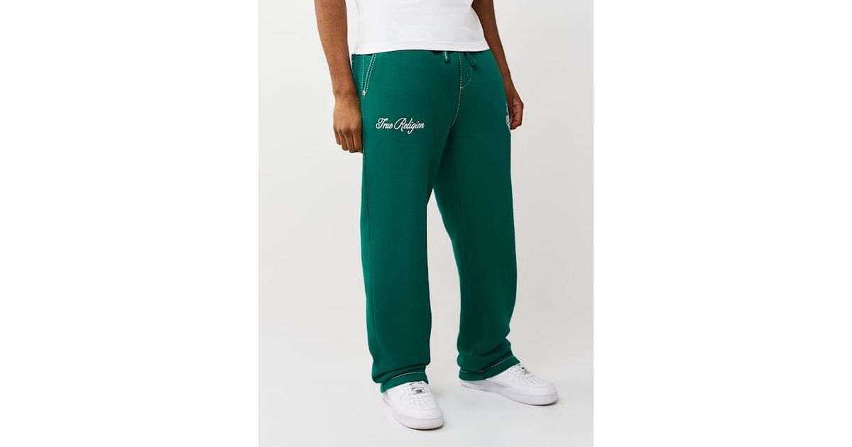TRUE RELIGION Logo Crest Big T Baggy Sweatpant in Green for Men | Lyst