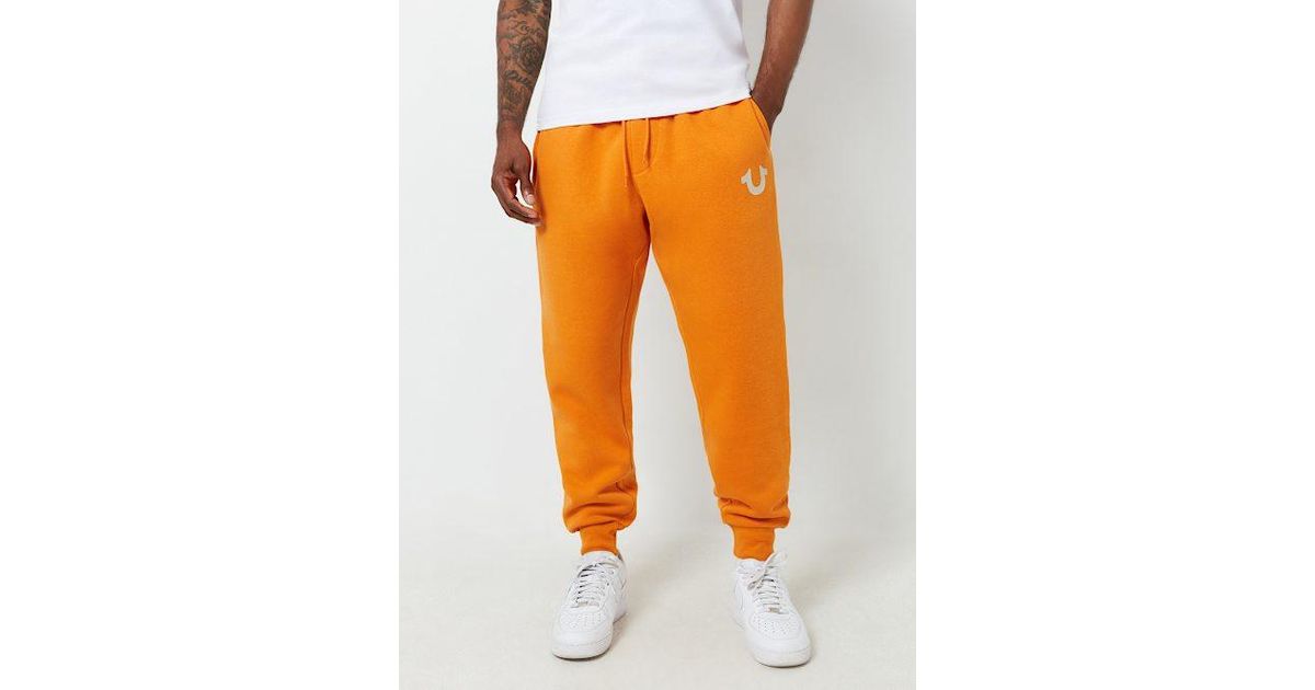 True Religion Solid Horseshoe Logo Jogger in Orange for Men | Lyst