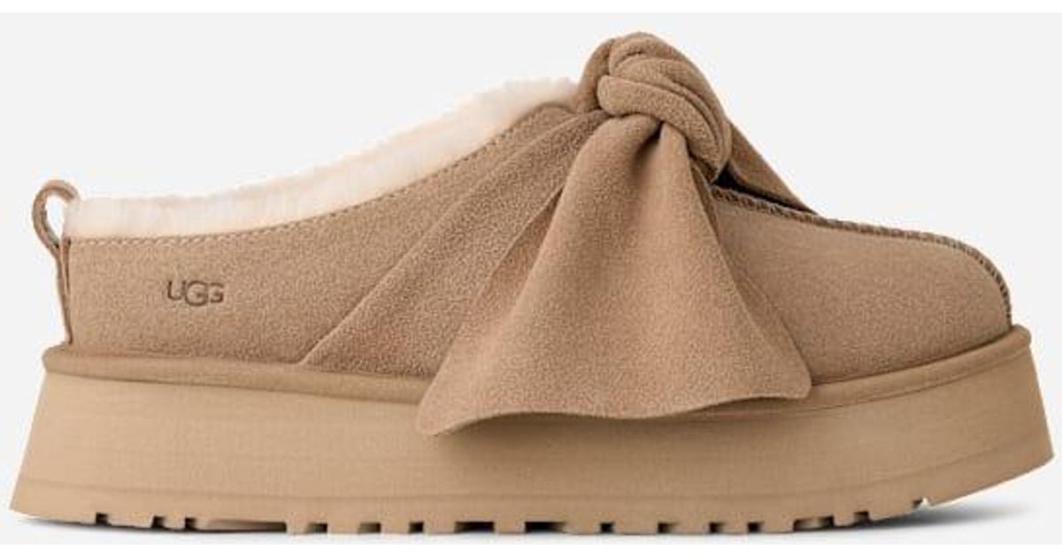 UGG Platform Slip-On Bow in Black | Lyst