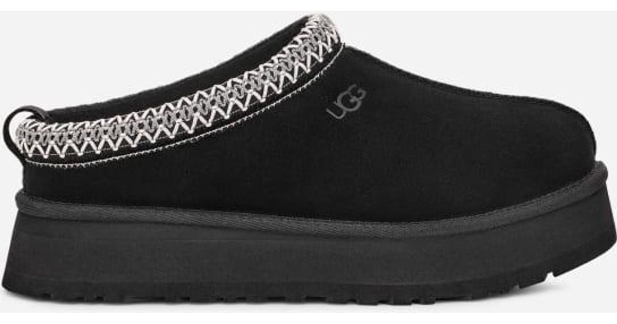 UGG Tazz Suede Slippers in Black | Lyst