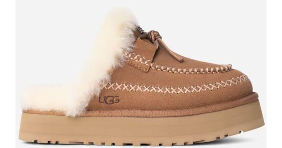 UGG Disquette Alpine Sheepskin Slippers in Black | Lyst