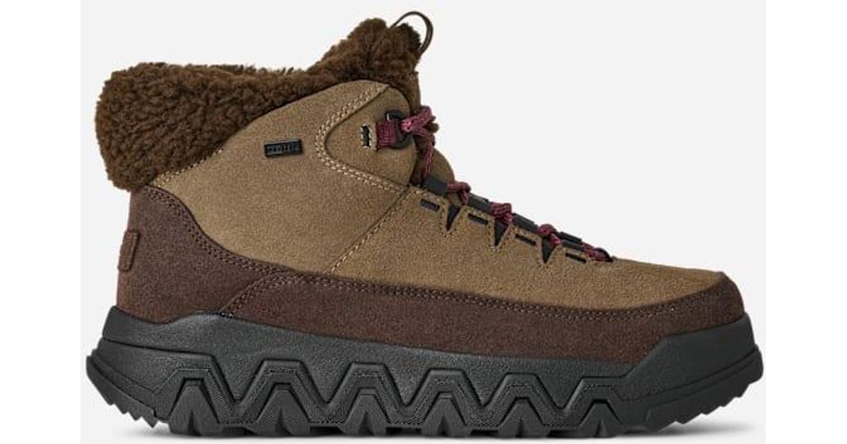 UGG Terretrail Cozy Lace Suede/Waterproof Boots in Black | Lyst