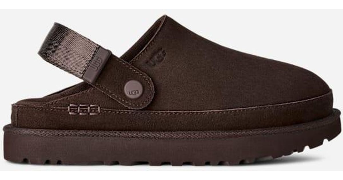 UGG Goldenstar Clog Suede Shoes in Black | Lyst