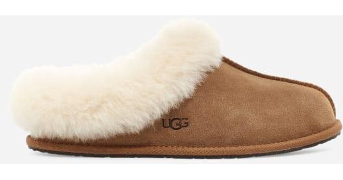 UGG Moraene Suede And Sheepskin Slipper in Black | Lyst