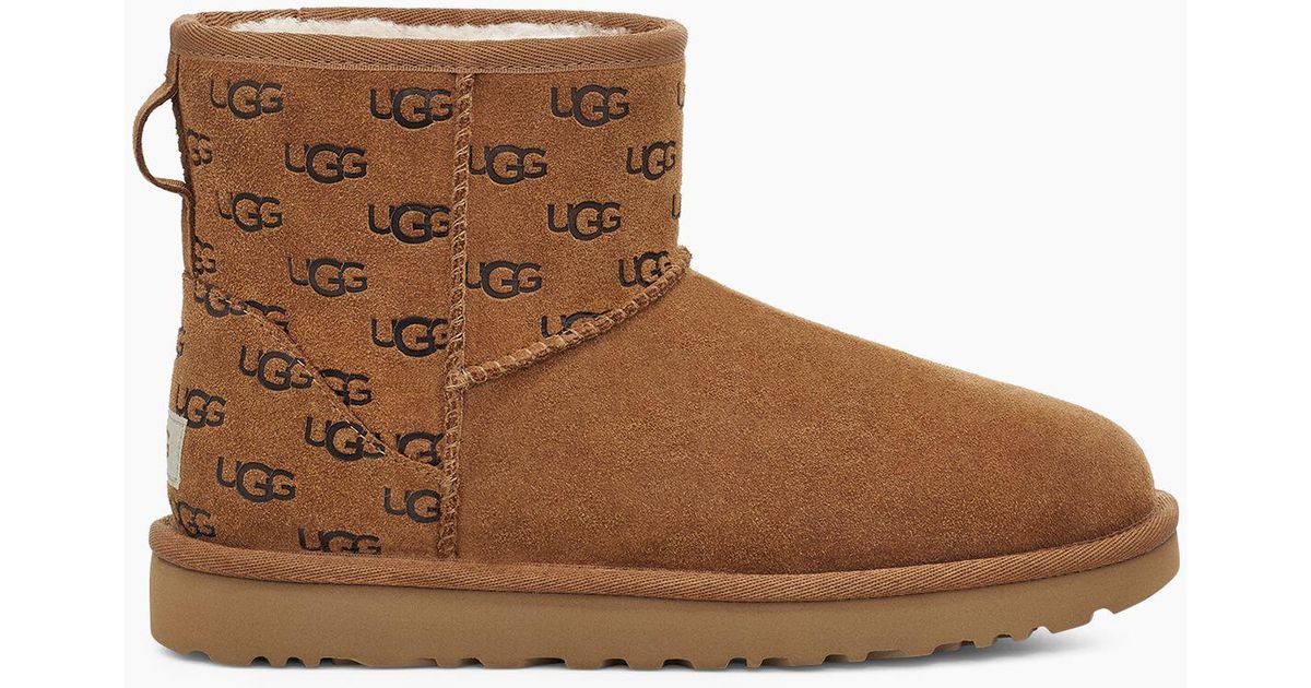 UGG Suede Classic Mini Embossed Logo in Chestnut (Brown) | Lyst