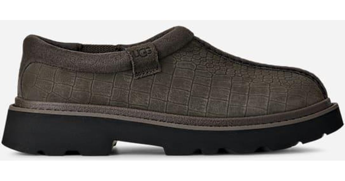 UGG Tasman Lug Embossed Nubuck Shoes in Black for Men | Lyst UK