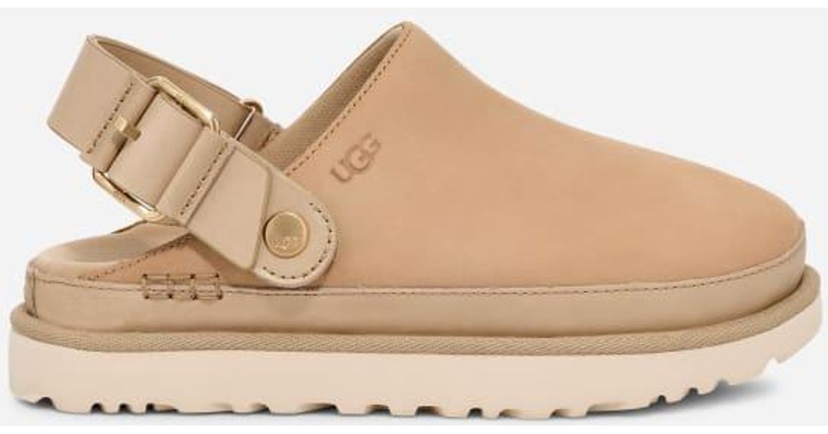 UGG Goldenstar Villa Clog Nubuck Shoes in Black | Lyst
