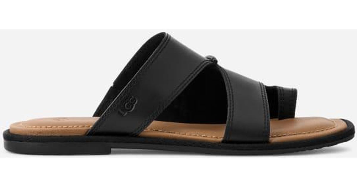 UGG Matira Leather Sandals in Black | Lyst