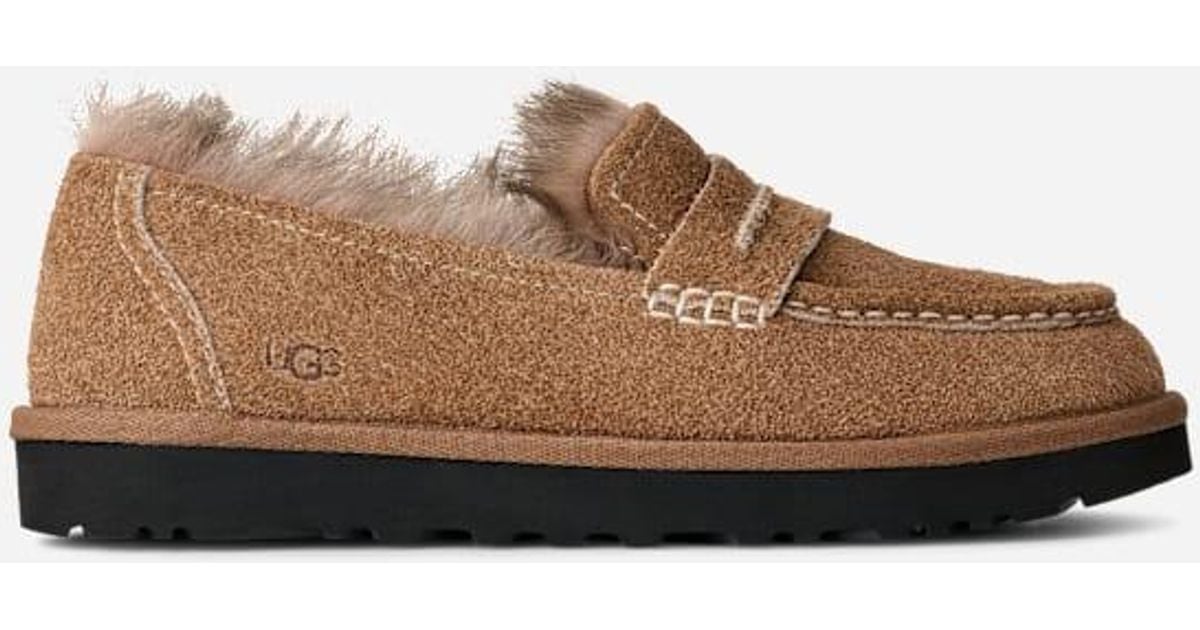 UGG Ellis Loafer Sheepskin Shoes in Black | Lyst UK