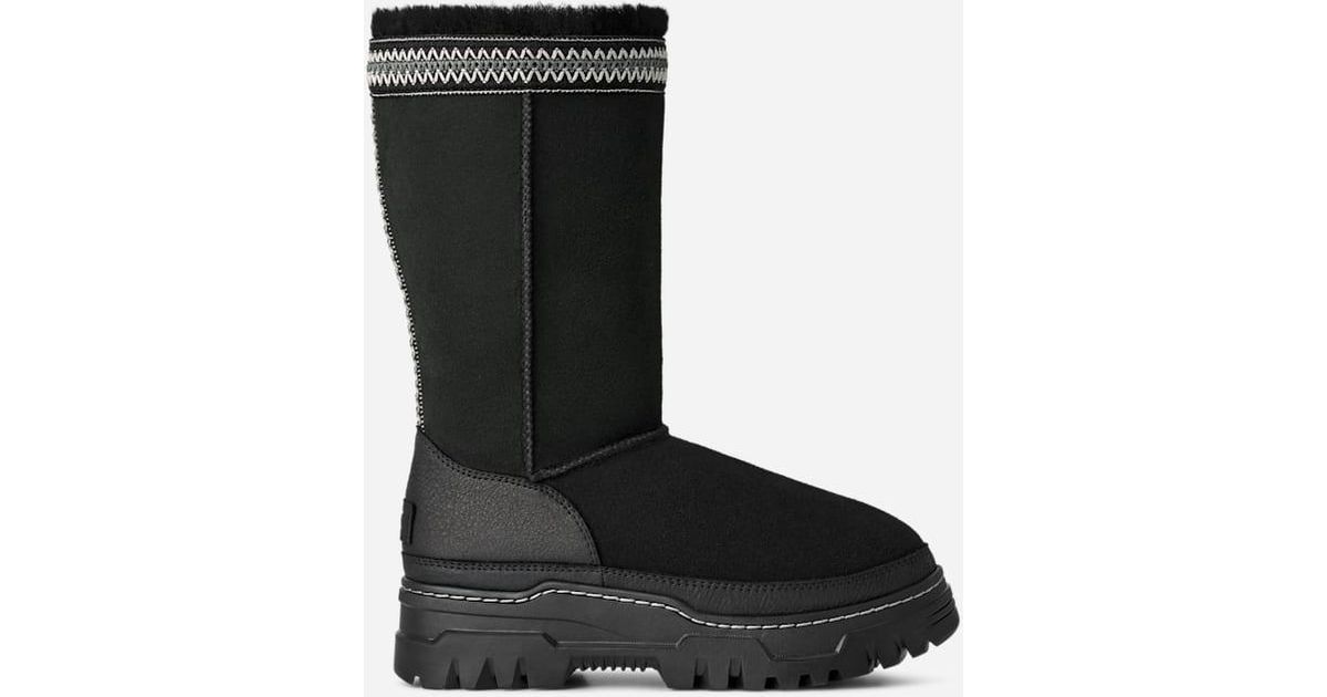 UGG Classic Tall Trailgazer Sheepskin Classic Boots in Black | Lyst