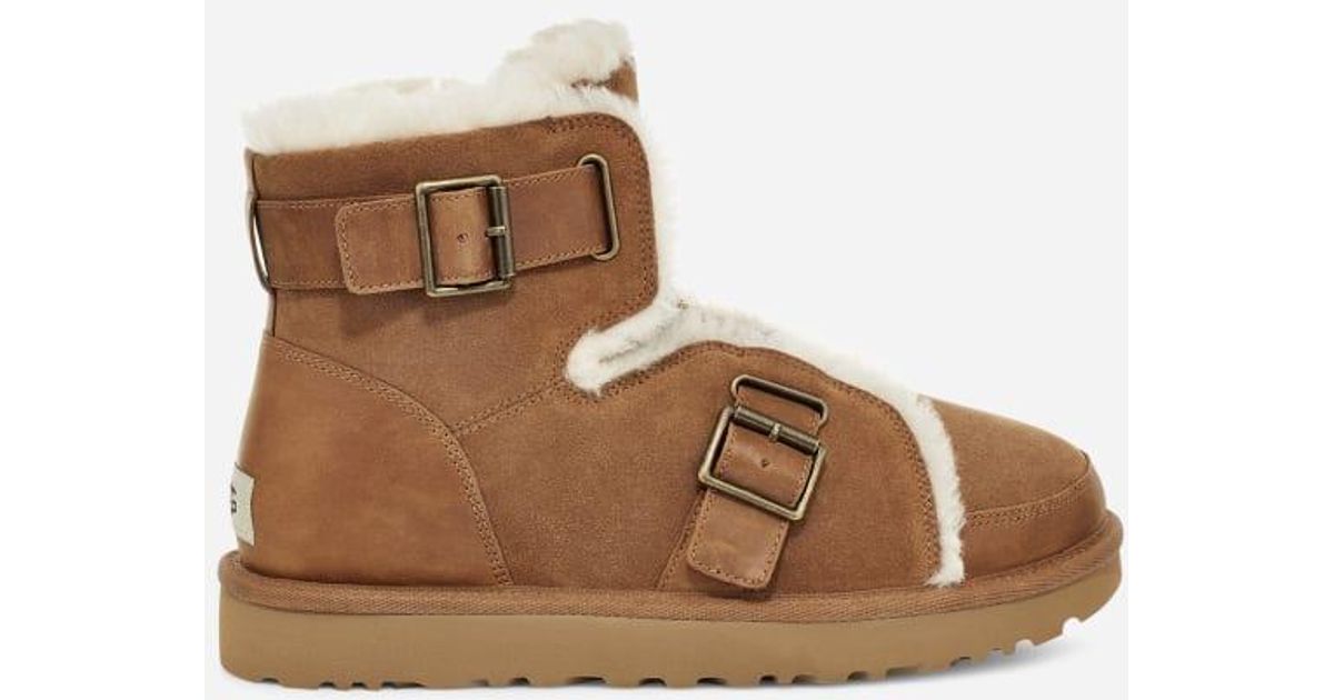 UGG Dune Mini Buckle Boot Suede Classic Boots in Brown Lyst