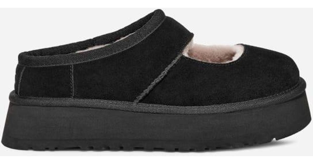 UGG Bea Mary Jane Sheepskin Slippers in Black | Lyst