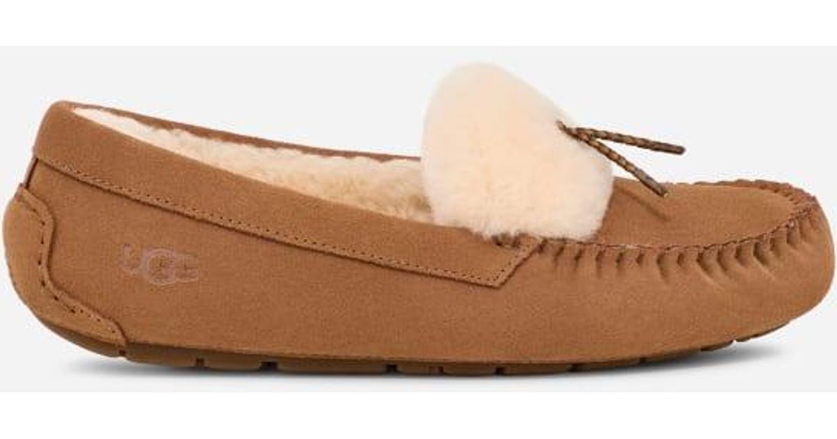 UGG Dakota Shearling Braid Sheepskin Slippers in Black | Lyst