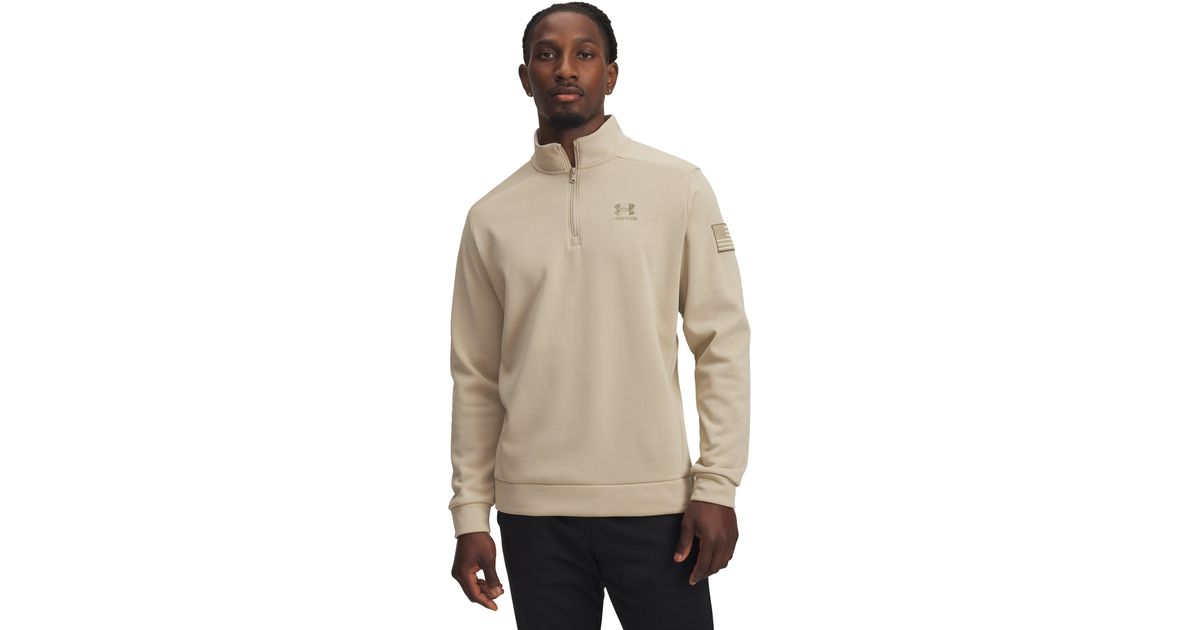 Under Armour Ua Freedom Armour Fleece® 1⁄4 Zip in Natural for Men | Lyst