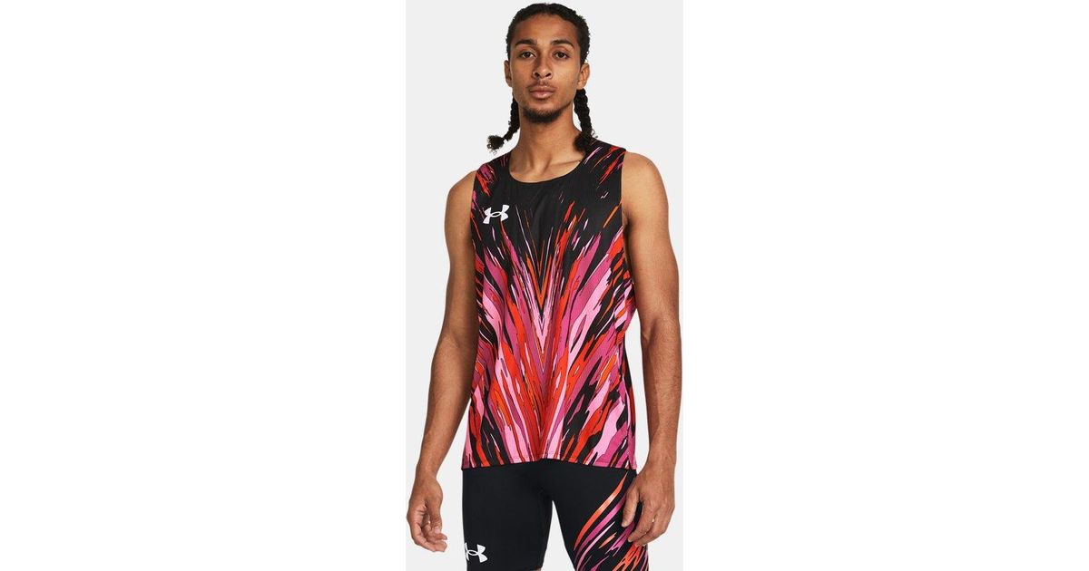 Under Armour Pro Runner Singlet / Phoenix Fire in Red for Men | Lyst UK