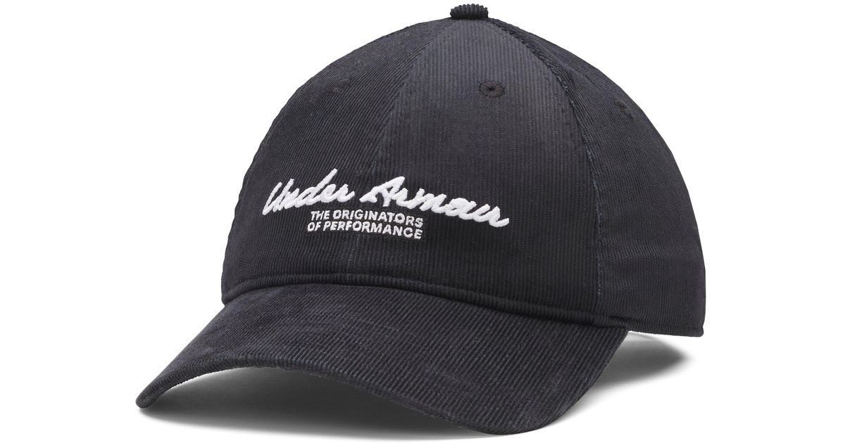 Under Armour Ua Sportstyle Corduroy Adjustable Cap in Blue | Lyst