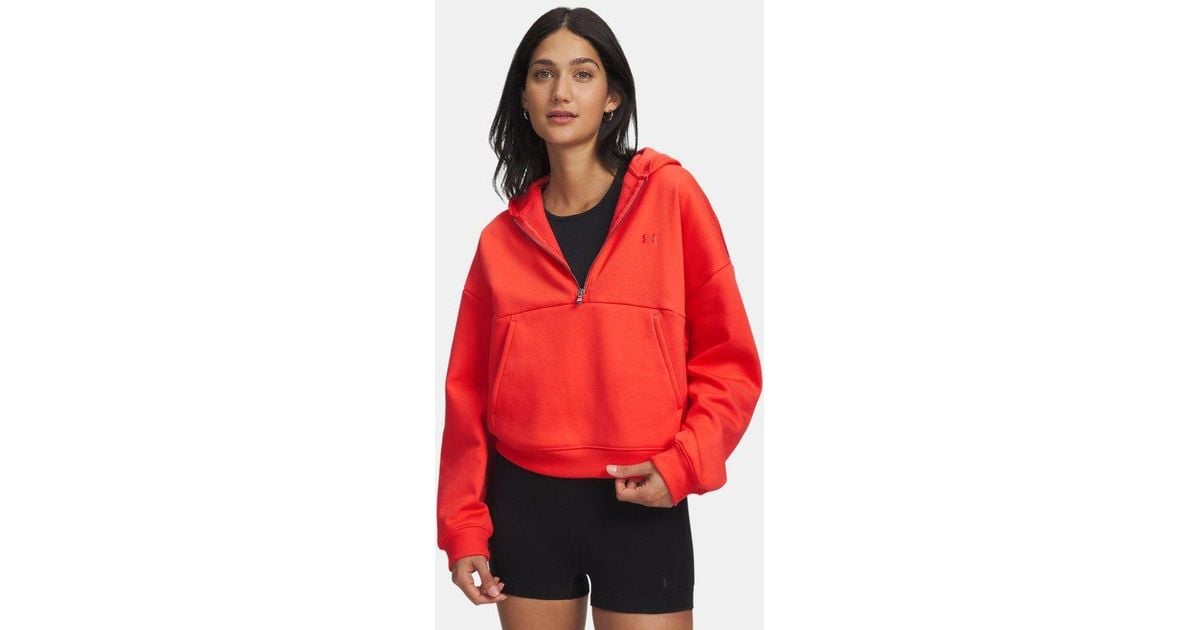 Under Armour Icon Fleece ½ Zip Hoodie Venom Venom in Red | Lyst UK