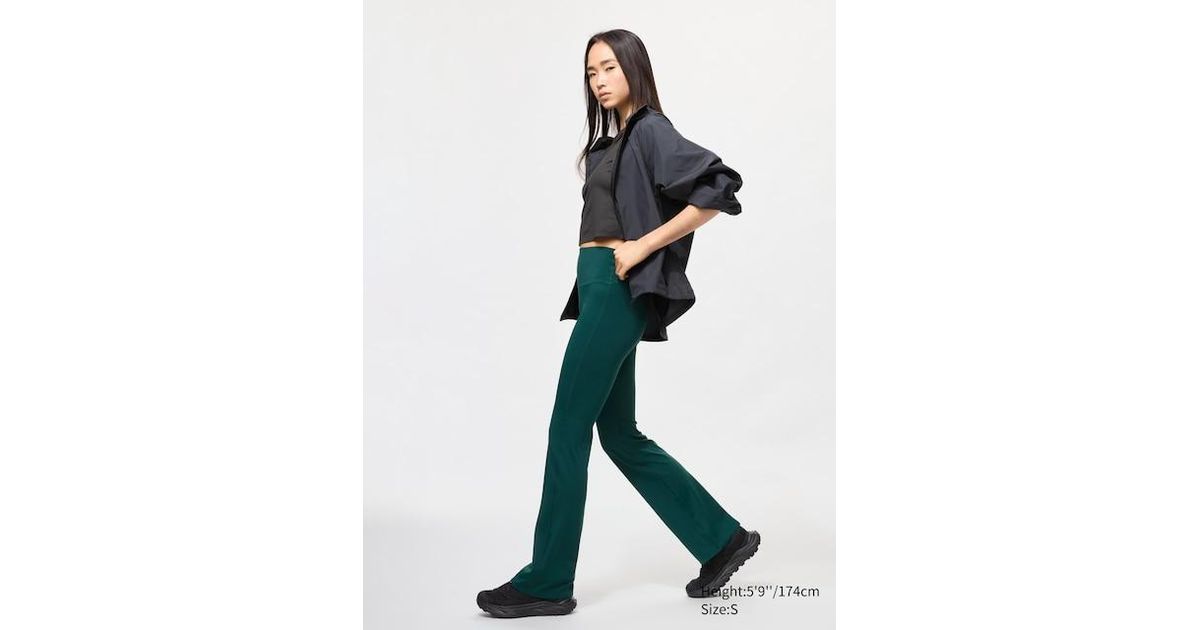 Uniqlo Airism Soft Flare Leggings in Green | Lyst UK