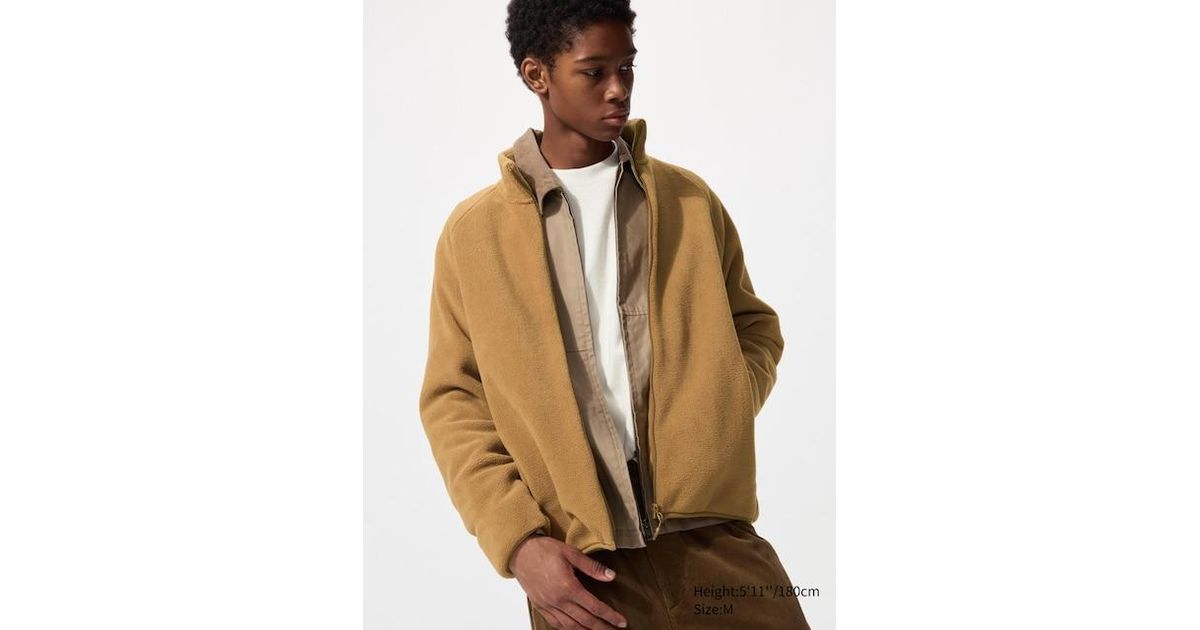 Uniqlo Fleece Full-Zip Jacket in Natural for Men | Lyst UK