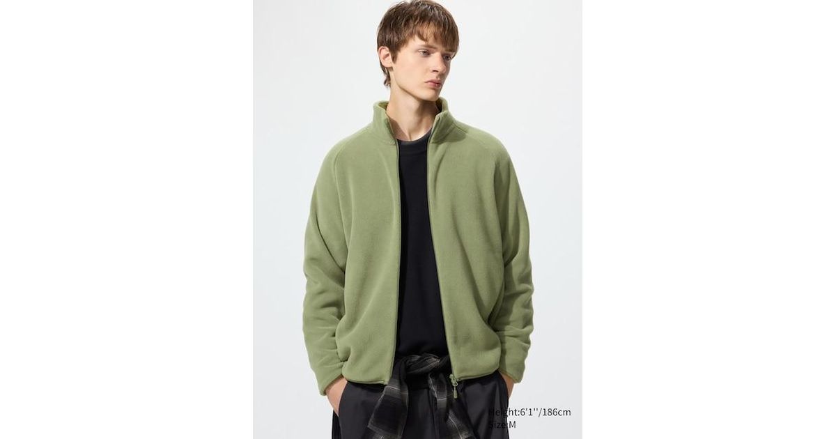 Uniqlo Fleece Full-Zip Jacket in Blue | Lyst UK