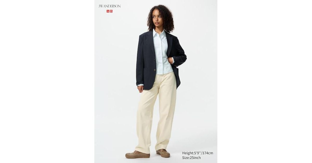 Uniqlo Baggy Jeans (Longer) in White | Lyst UK
