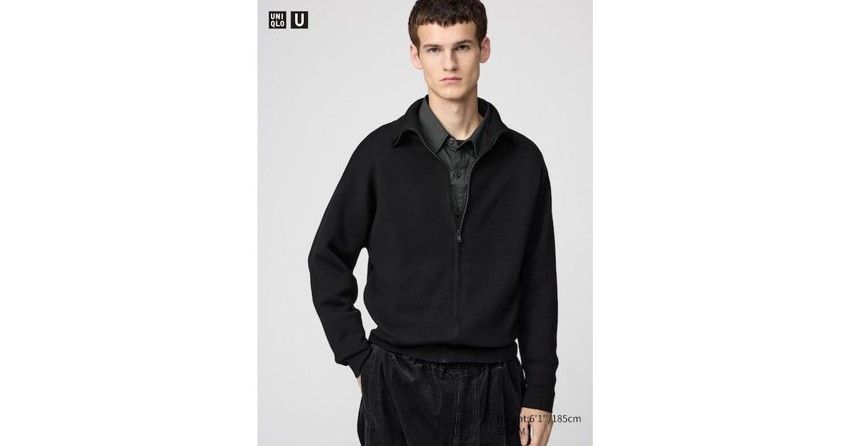 Uniqlo Double-Faced Zip-Up Jacket in Black for Men | Lyst UK