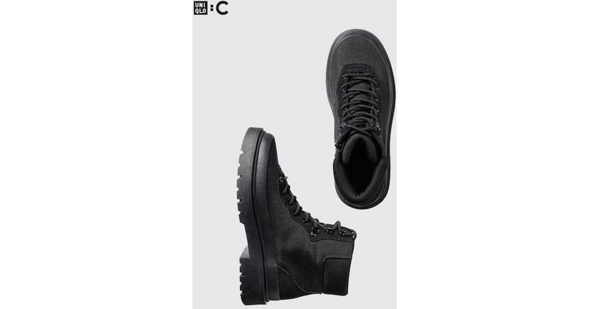 Uniqlo Lace-Up Boots in Black | Lyst UK