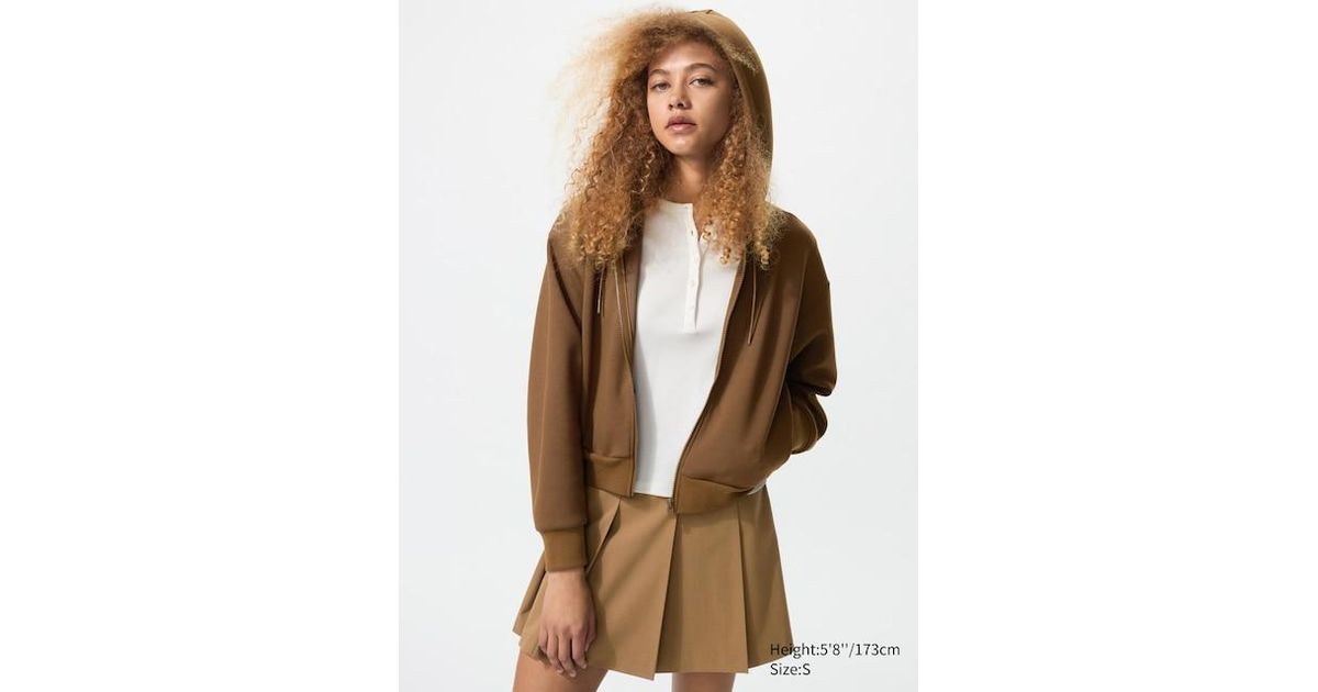 Uniqlo Dry Sweat Full-Zip Hoodie in Natural | Lyst UK