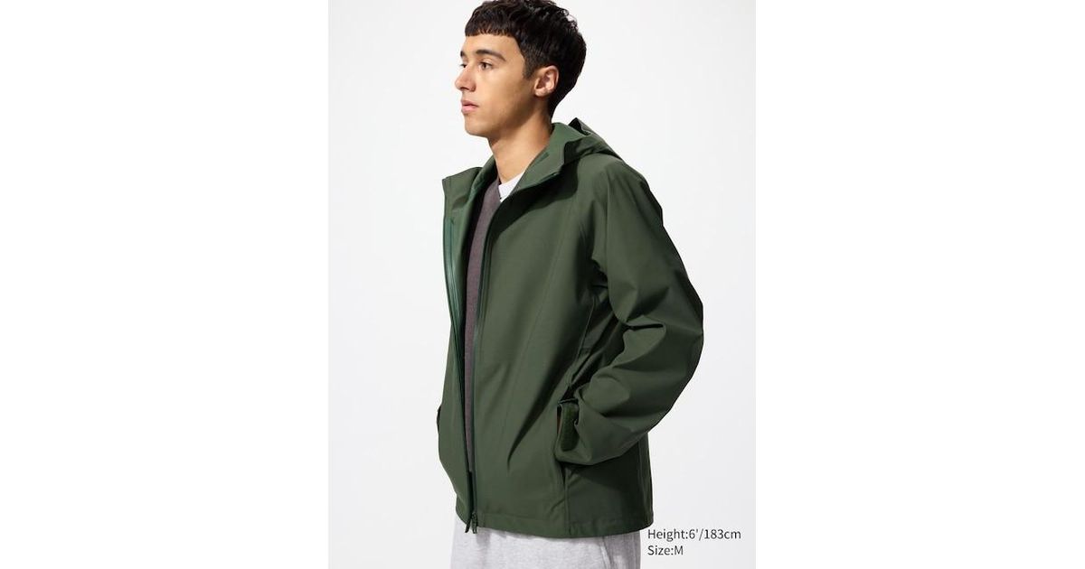 Uniqlo Blocktech Parka (3D Cut) in Green for Men | Lyst UK