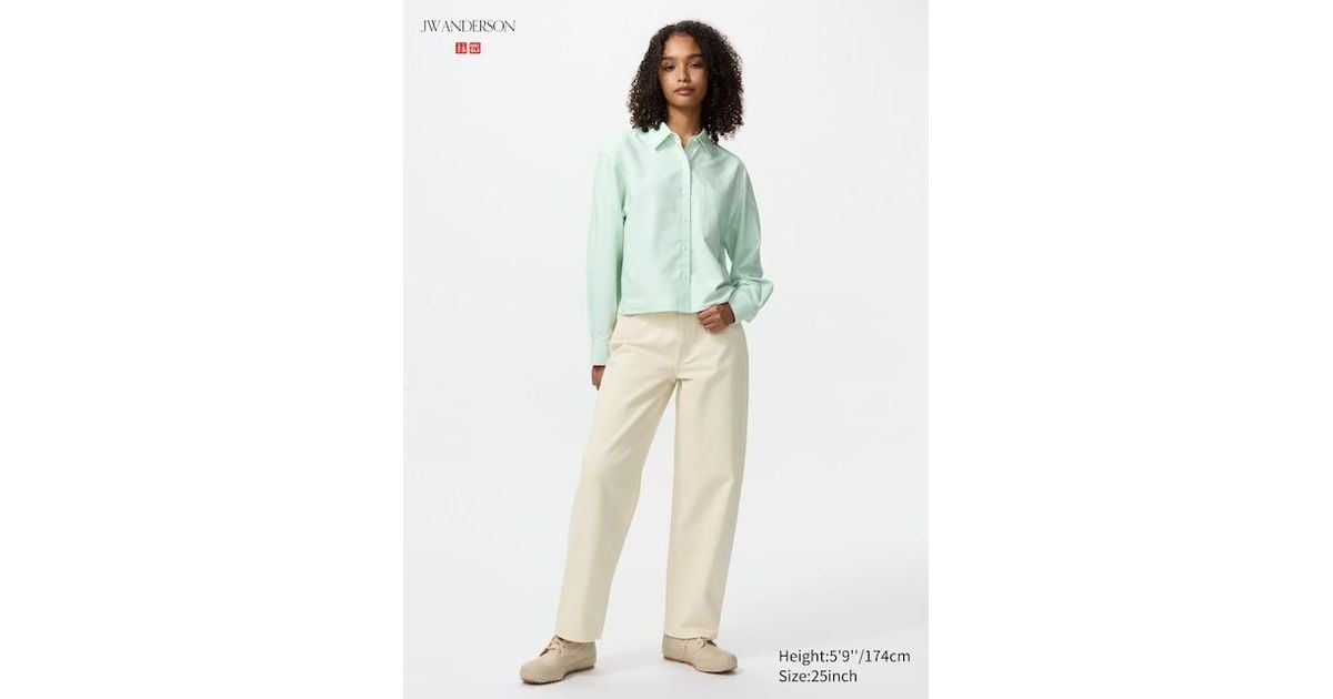 Uniqlo Baggy Jeans (Shorter) in Green | Lyst UK
