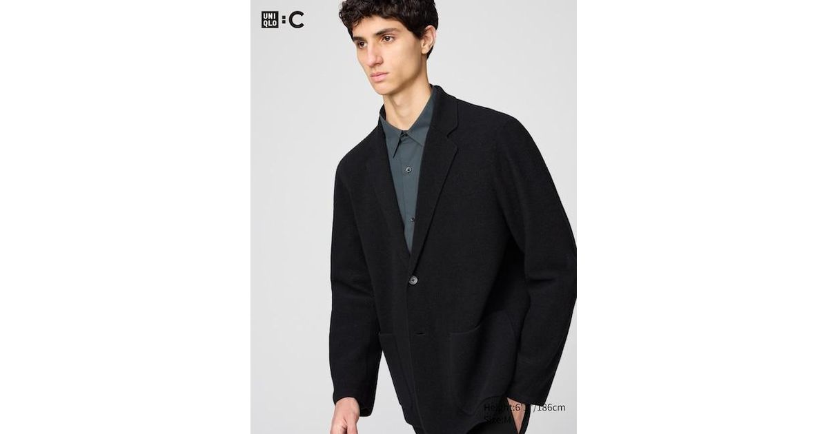 Uniqlo Knit Jacket in Blue for Men | Lyst UK
