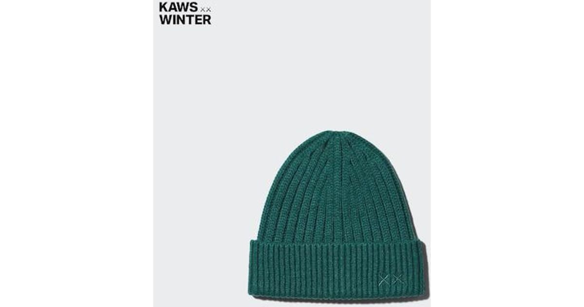 Uniqlo Kaws Winter Heattech Beanie Hat in Green for Men | Lyst UK
