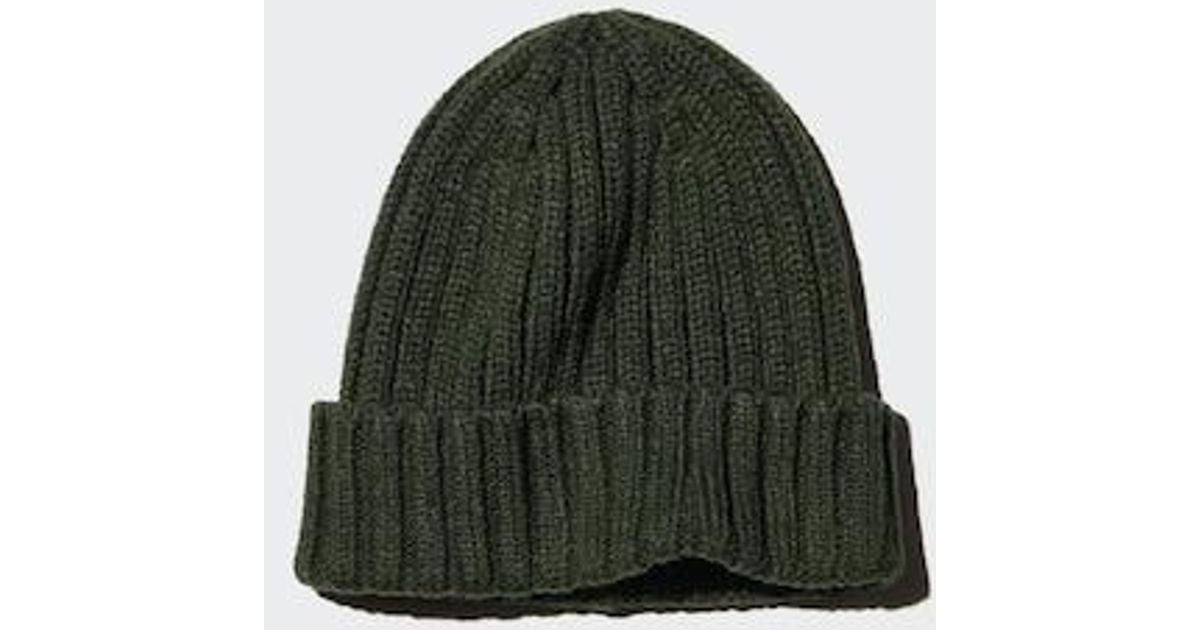 Uniqlo Heattech Knit Beanie Hat in Green for Men | Lyst UK