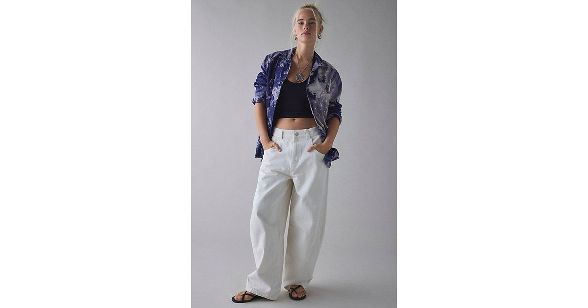 Vintage & ReMADE by UO Remade By Uo Bleach Splatter Work Jacket in Gray ...